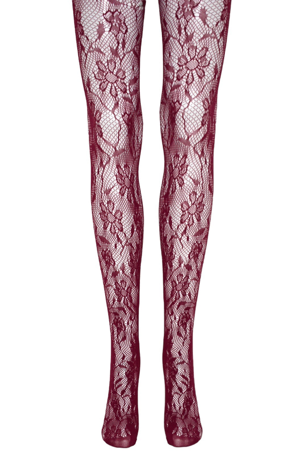 Burgundy Floral Lace Tights – Jessie & Co.
